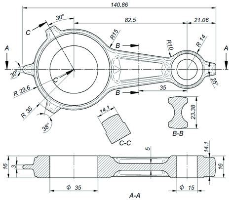 selected dimensions of the finished connecting rod download scientific diagram