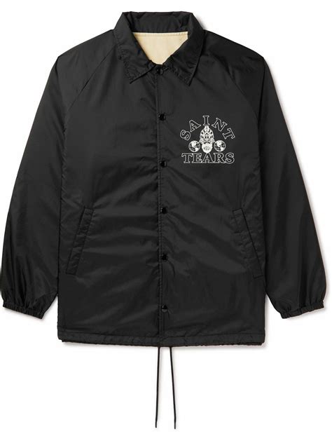 Saint Mxxxxxx Denim Tears Printed Shell Jacket Black Saint Mxxxxxx