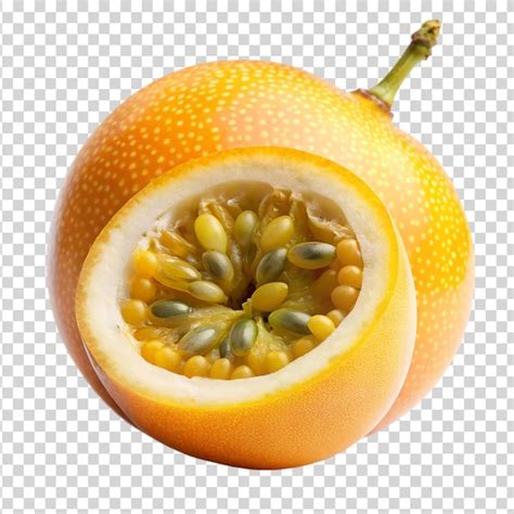 Yellow Passion Fruit Isolated On White Background Premium Ai