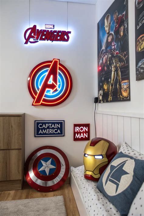 Marvel Neon Signs Avenger Room Decor Bedroom Ideas Marvel Home Decor