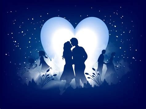 Premium Vector Love Greeting Card Design Romantic Silhouette Of