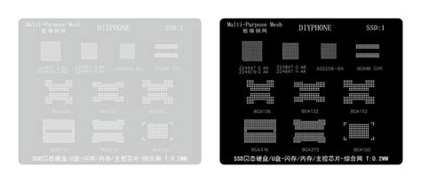Amaoe Ssd Ddr Memory 012mm Bga Reballing Stencil Template Net