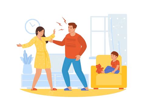 الآباء يتجادلون الوالدين المتضاربين في الأسرة يؤسف له زوجة مفهوم Png