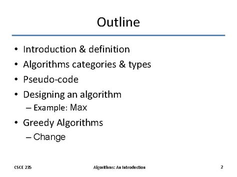Algorithms An Introduction Algorithm Is A Distortion Of