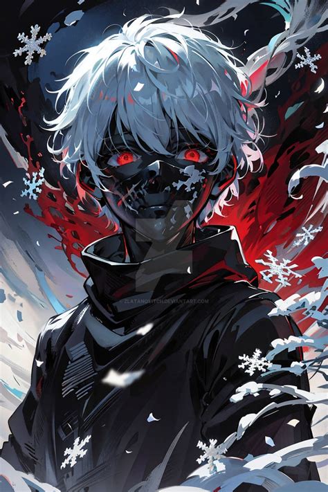 Kaneki Ken Snow Portrait By Zlatanovitch On Deviantart
