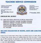 TSC Circular On Wealth Declaration For To Education News