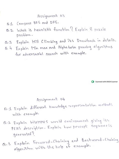 Ai Assignments 3 And4 Pdf