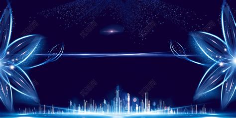 商务城市舞台2019猪年年会会议颁奖舞台蓝色海报背景素材免费下载觅知网