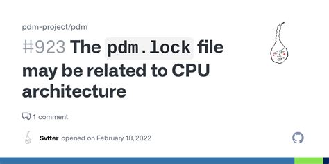 The `pdmlock` File May Be Related To Cpu Architecture · Issue 923