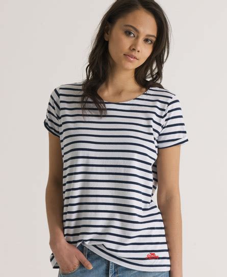 Navy And White Striped T Shirt Womens Quality T Shirt Clearance