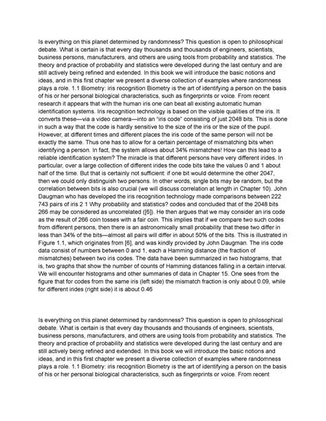 Prob1 Prob And Stats Is Everything On This Planet Determined By Randomness This Question Is