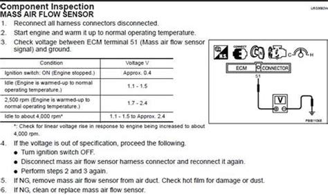SOLVED Can T Find Mass Volume Air Flow Circuit High Nissan Quest Fixya
