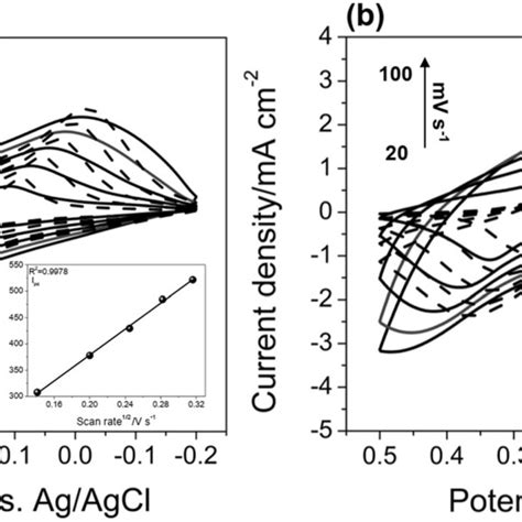 Cyclic Voltammograms Of A Pb Cc And B Pb Cv At Various Scan Rates 20