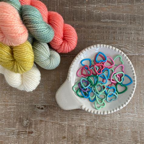 Heart Stitch Markers Multi Colored Etsy