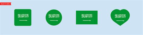 사우디 아라비아 국기 아이콘입니다 사우디 아라비아 국기 세트 기호입니다 국가 상징 사각형 원 하트 모양 플래그 벡터 격리 0명에 대한 스톡 벡터 아트 및 기타 이미지