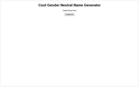 Cool Gender Neutral Name Generator