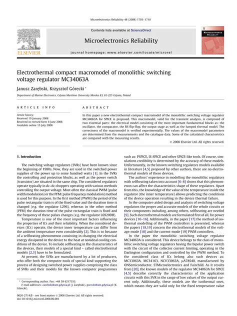 Pdf Electrothermal Compact Macromodel Of Monolithic Switching Voltage
