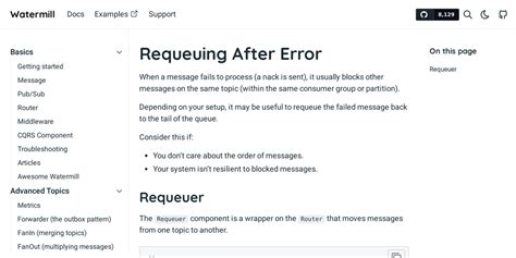 Requeuing After Error Watermill Event Driven In Go