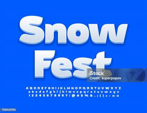 벡터 밝은 전단지 눈 축제 트렌디 한 화이트 알파벳 문자 숫자 및 기호 세트 스키타기에 대한 스톡 벡터 아트 및 기타 이미지 스키타기 컴퓨터 글자 Film