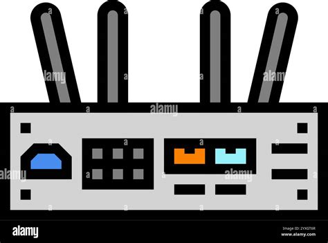 Iot Gateway Data Center Color Icon Vector Illustration Stock Vector Image And Art Alamy