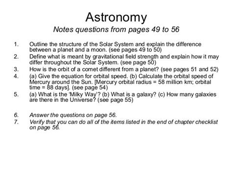 Igcse 16 Astronomy