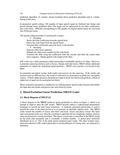 symmetric encryption algorithm in speech coding for defence communications pdf