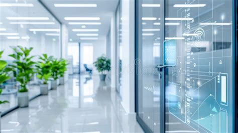 Modern Office With Advanced Security System And Biometric Access For A Safe And Secure Workplace