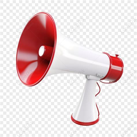 확성기 빨간색과 흰색 색상 3d 절연경고마케팅 Png 일러스트 무료 다운로드 Lovepik