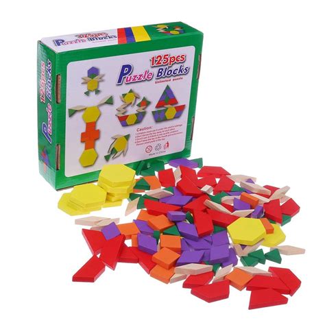 Toy Zone Wooden Geometric Shapes Puzzle Blocks125pcs With Flash Cards Yormarket Shop And