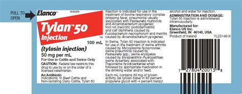 Tylan 50 Elanco Us Inc Veterinary Package Insert Page 2