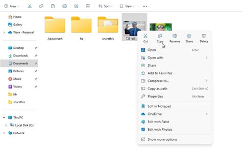 microsoft adds labels to context menu for cut copy paste rename share and delete in windows
