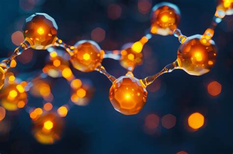 Abstract Molecular Structure Illuminated Against A Blue Background