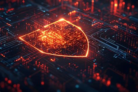 Digital Shield Protecting A Network Glowing Binary Code And Secure Lock Icons Premium Ai