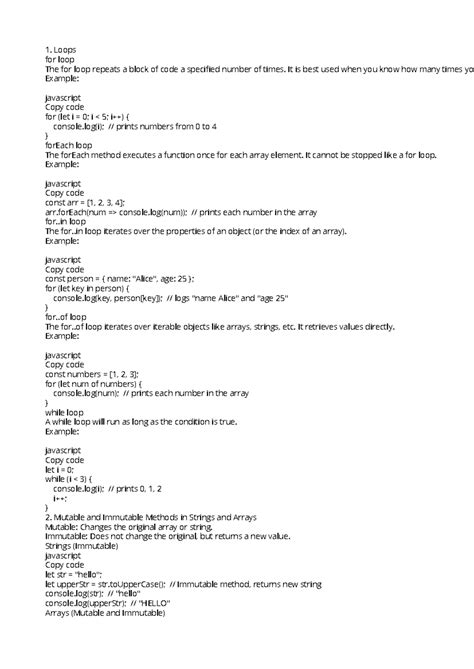 Jsmethods Information About Js Methods Loops For Loop The For Loop