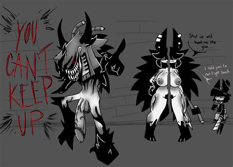 Rule 34 After Sex Annoyed Expression Antennae Big Breasts Box Cutter Deformed Face Demon Horns