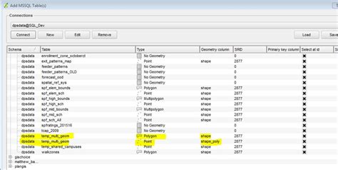 Qgis Adding A Sql Server Layer Always Uses One Spatial Column Even If I Select A Different One