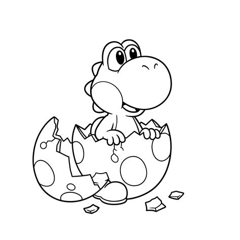 Yoshi Super Mario Coloring Page 2025