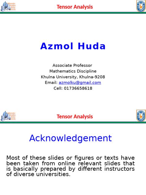 4 Tensor Analysis I Pdf Mathematics Science