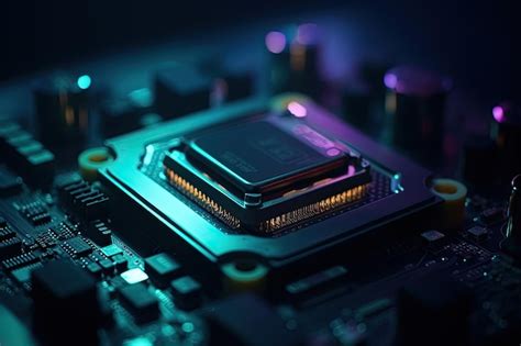 Premium Ai Image A Glimpse Into The Integrated Microchip Circuit