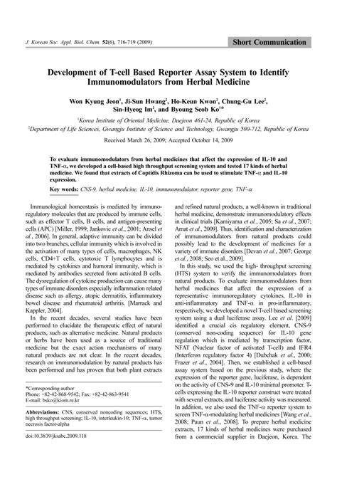 Pdf Development Of T Cell Based Reporter Assay System To Identify
