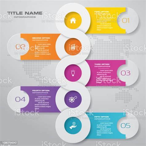 5 단계 간단한 편집 가능한 프로세스 차트 인포 그래픽 요소입니다 Eps 10입니다 0명에 대한 스톡 벡터 아트 및 기타 이미지 0명 개념 Istock