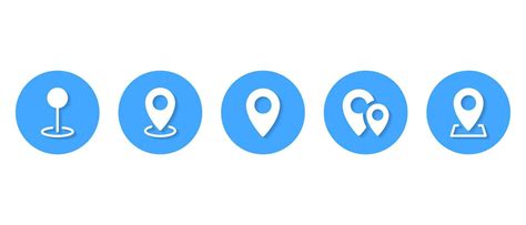 Location Marker Map Pin Icon Set With Shadow 46889909 Vector Art At Vecteezy