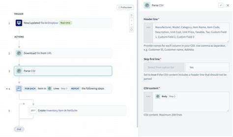 Csv Tools By Workato Parse Csv Action Workato Docs