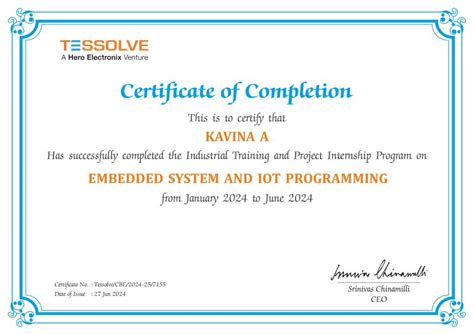 Internship Embeddedsystems Iot Msp430 Tessolve Kavina Ashokkumar