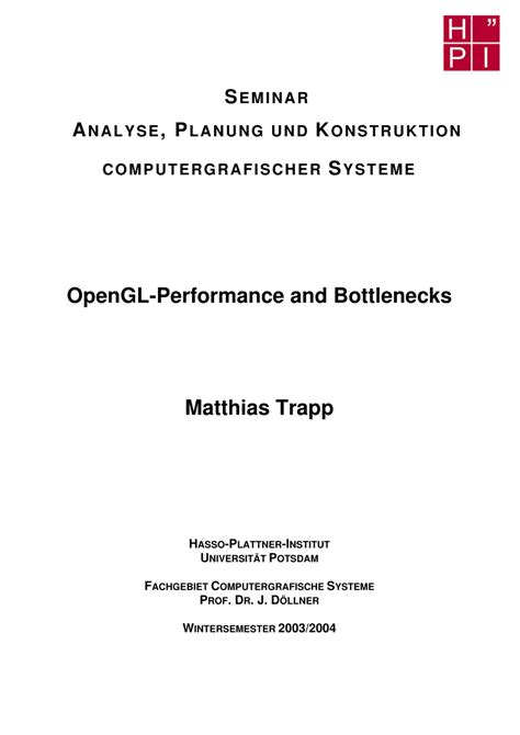 Pdf Opengl Performance And Bottlenecks