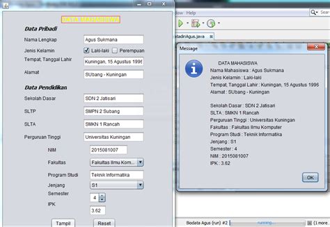 Langkah Langkah Membuat Biodata Di Java Netbeans Jframe Agus Sukmana