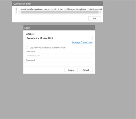solved geotechnical module 2020 connection error autodesk community