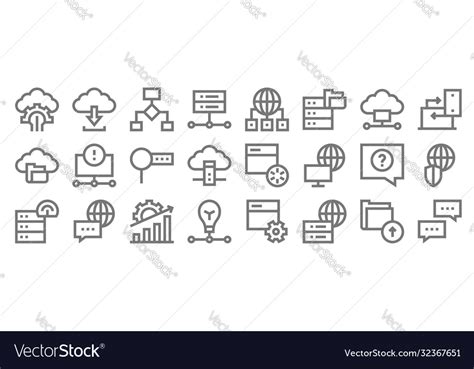 Big Data Line Icons Linear Set Quality Line Set Vector Image