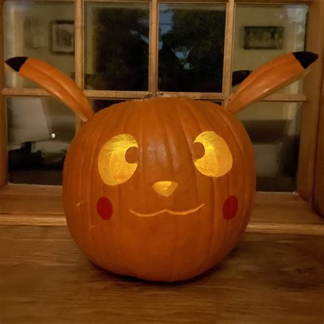 Pikachu Pumpkin Stencil