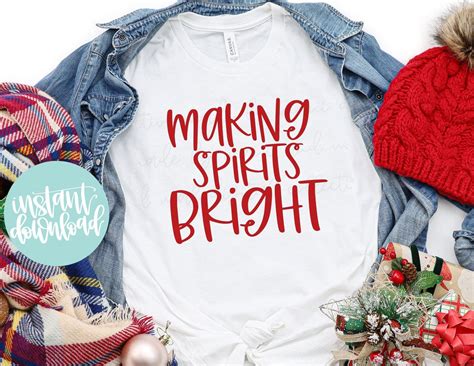 Christmas Svg Making Spirits Bright Svg Holiday Cut File Etsy